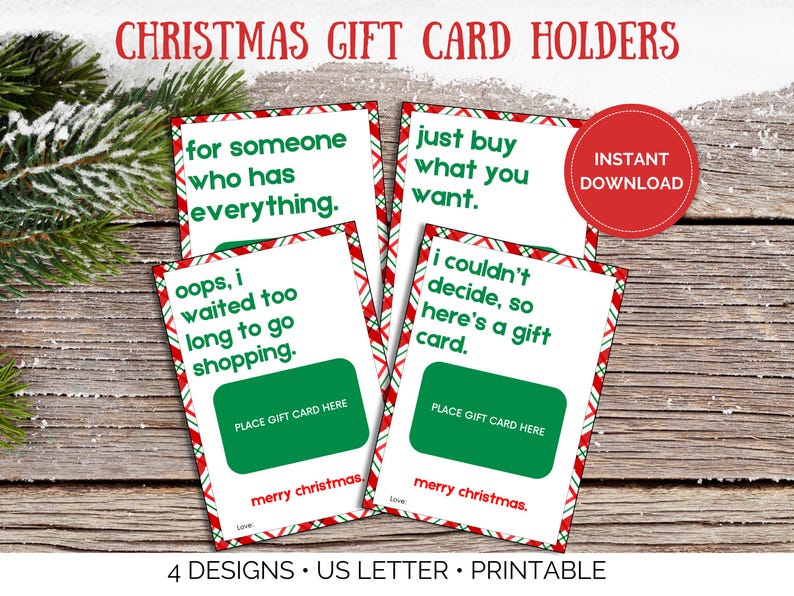 Funny Christmas Gift Card Holder, Printable Christmas Gift - Etsy