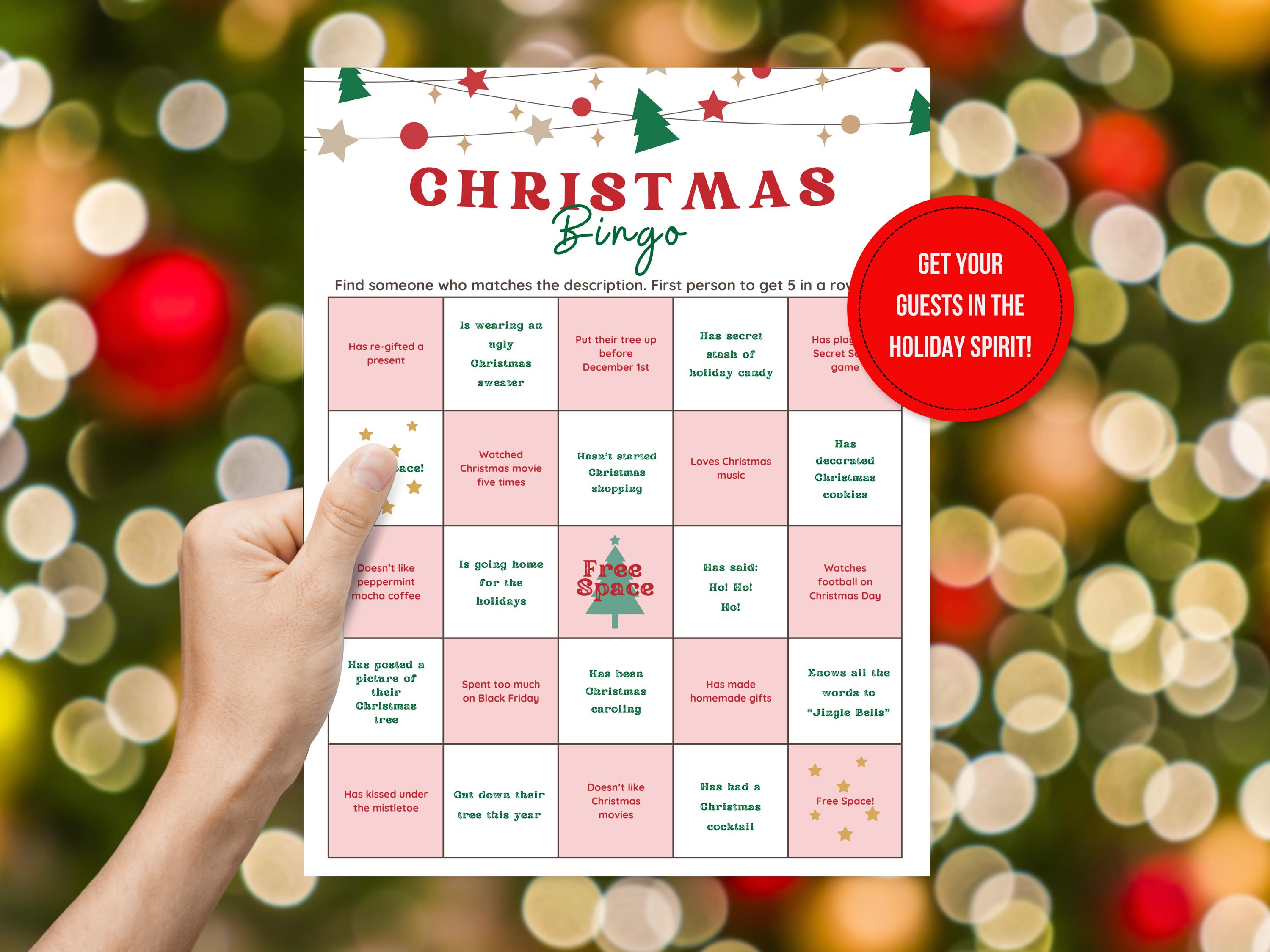 Christmas Bingo, Find the Guest Bingo, Christmas Game, Holiday Party ...