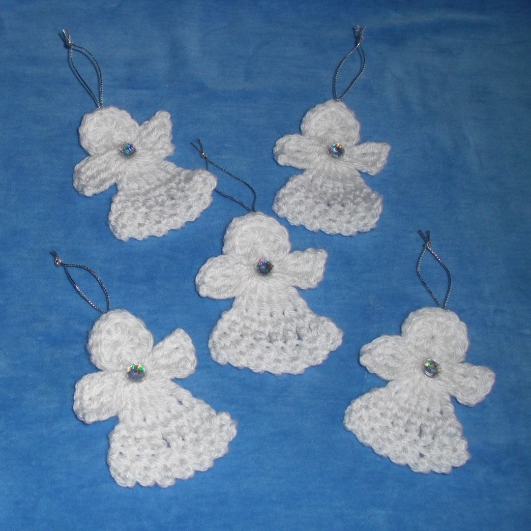 Crochet Angel Decorations or Appliques - Set of Five - Etsy