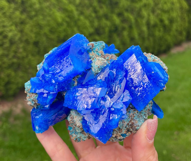 CHALCANTHITE Like Azurite on Matrix From Poland Luster Electric Blue - Etsy