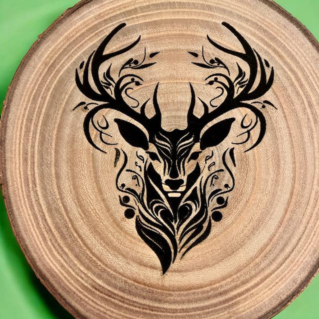 Handcrafted Detailed Trophy Stag Engraved Wooden Plaque - Etsy