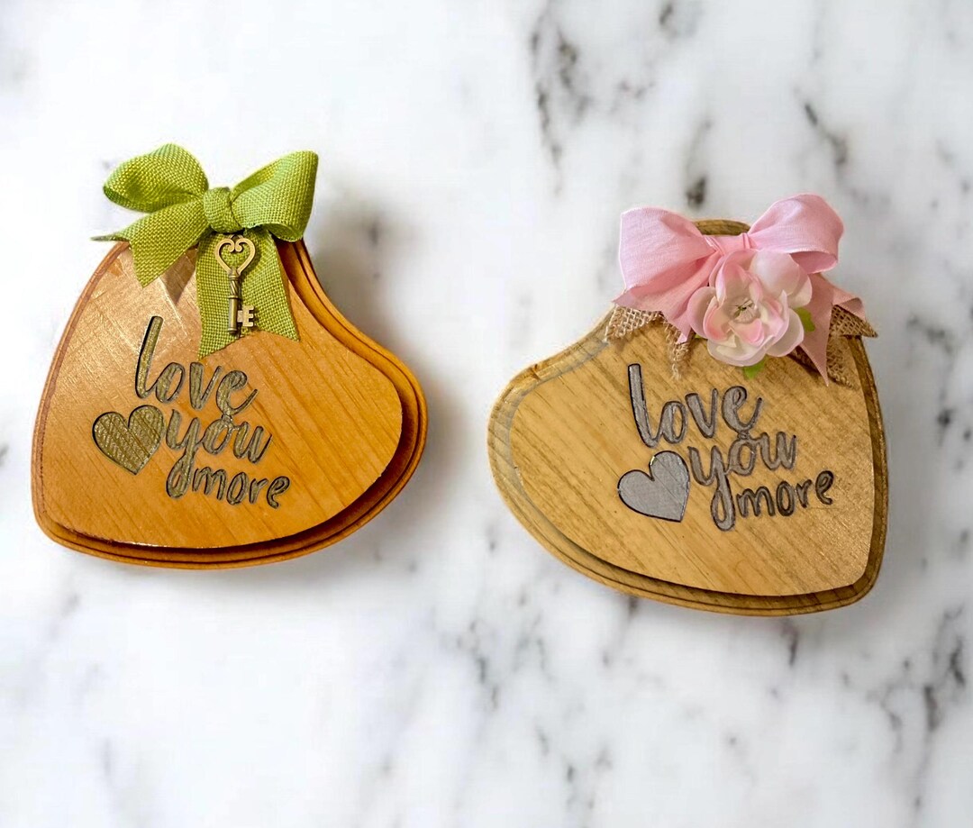 Engraved I Love You More Plaques With Metallic Gold Print and Green ...