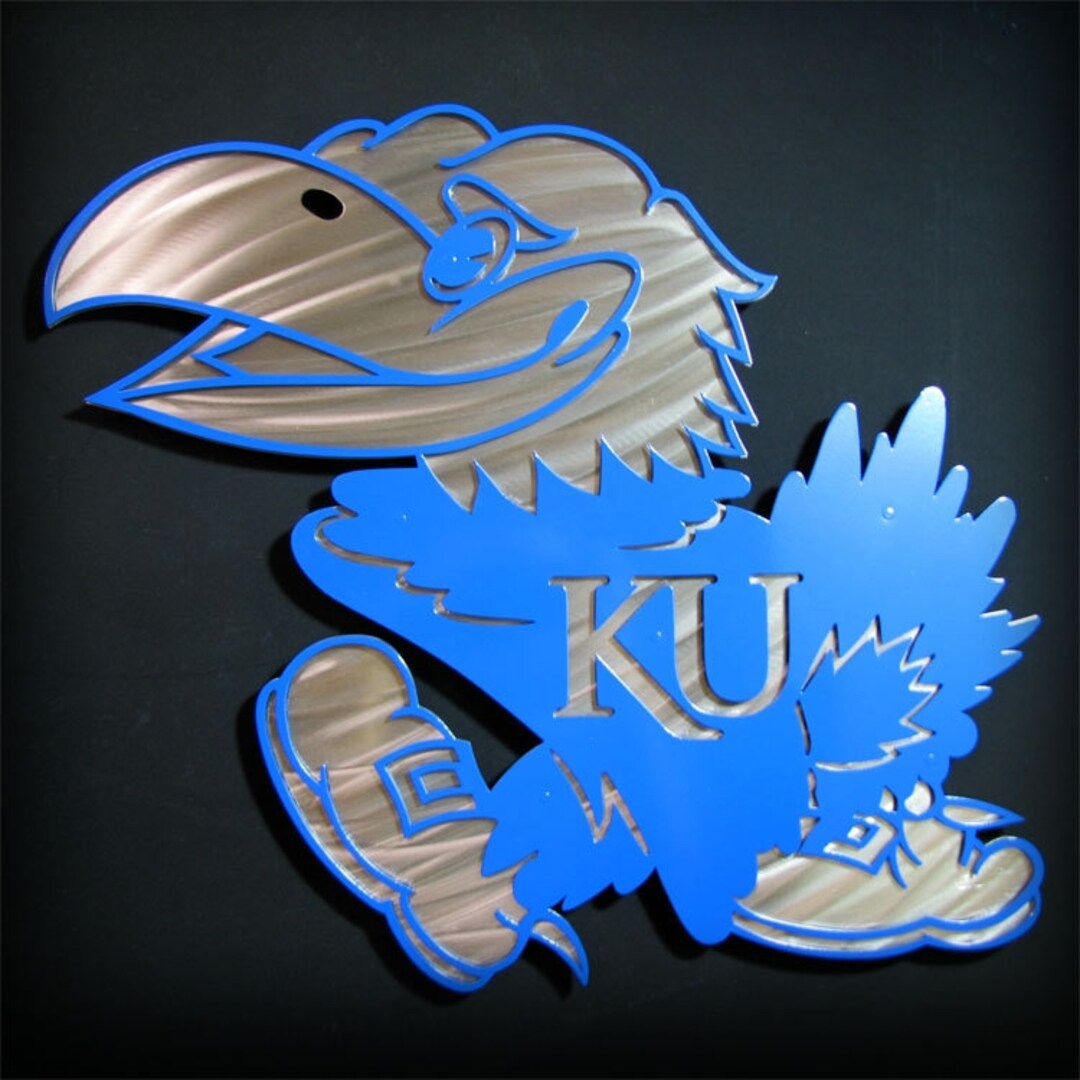 18" Stainless Steel Metal Layered Jayhawk Wall Art KU Kansas University ...