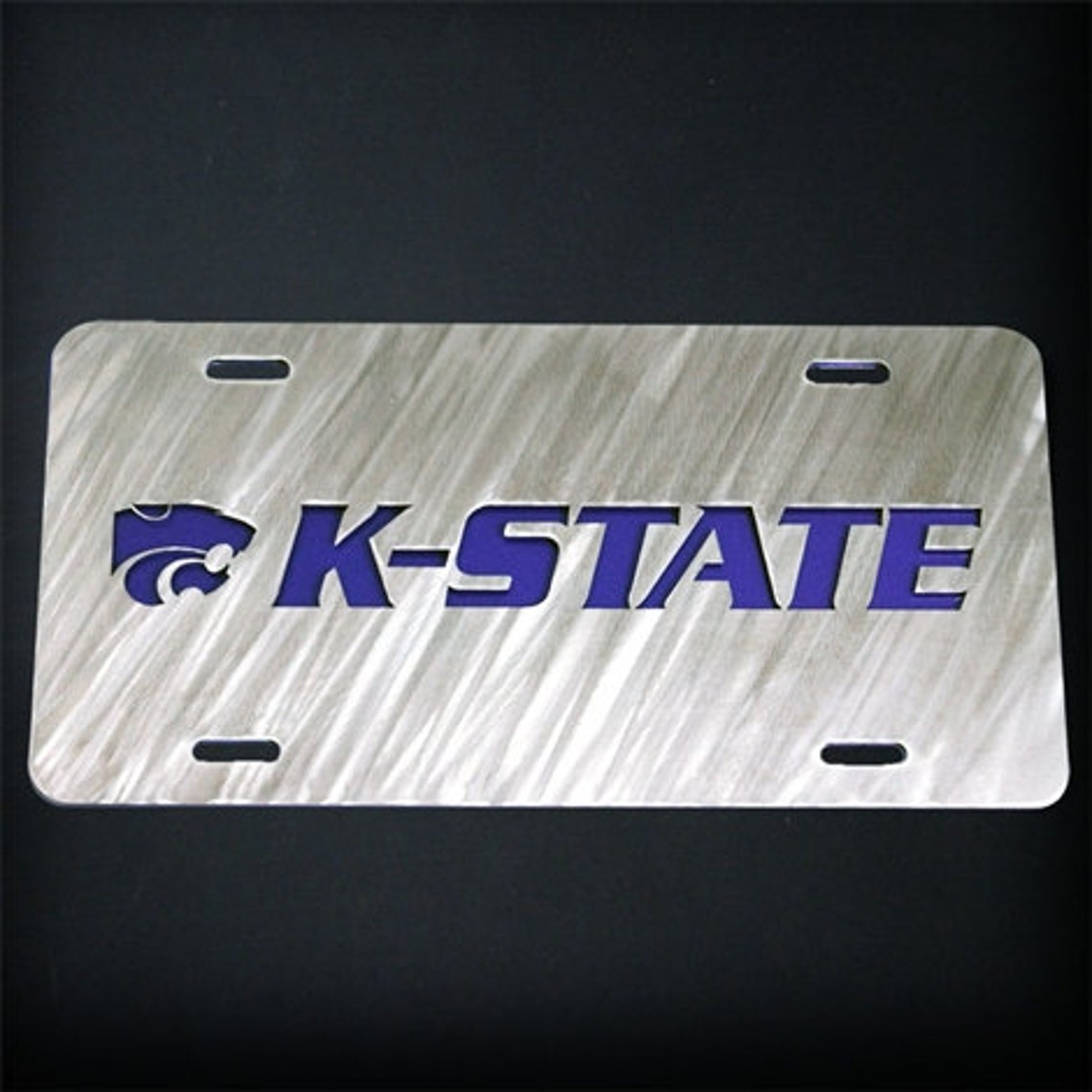 Layered Stainless Steel Metal Kansas State License Plate KSU K-state ...