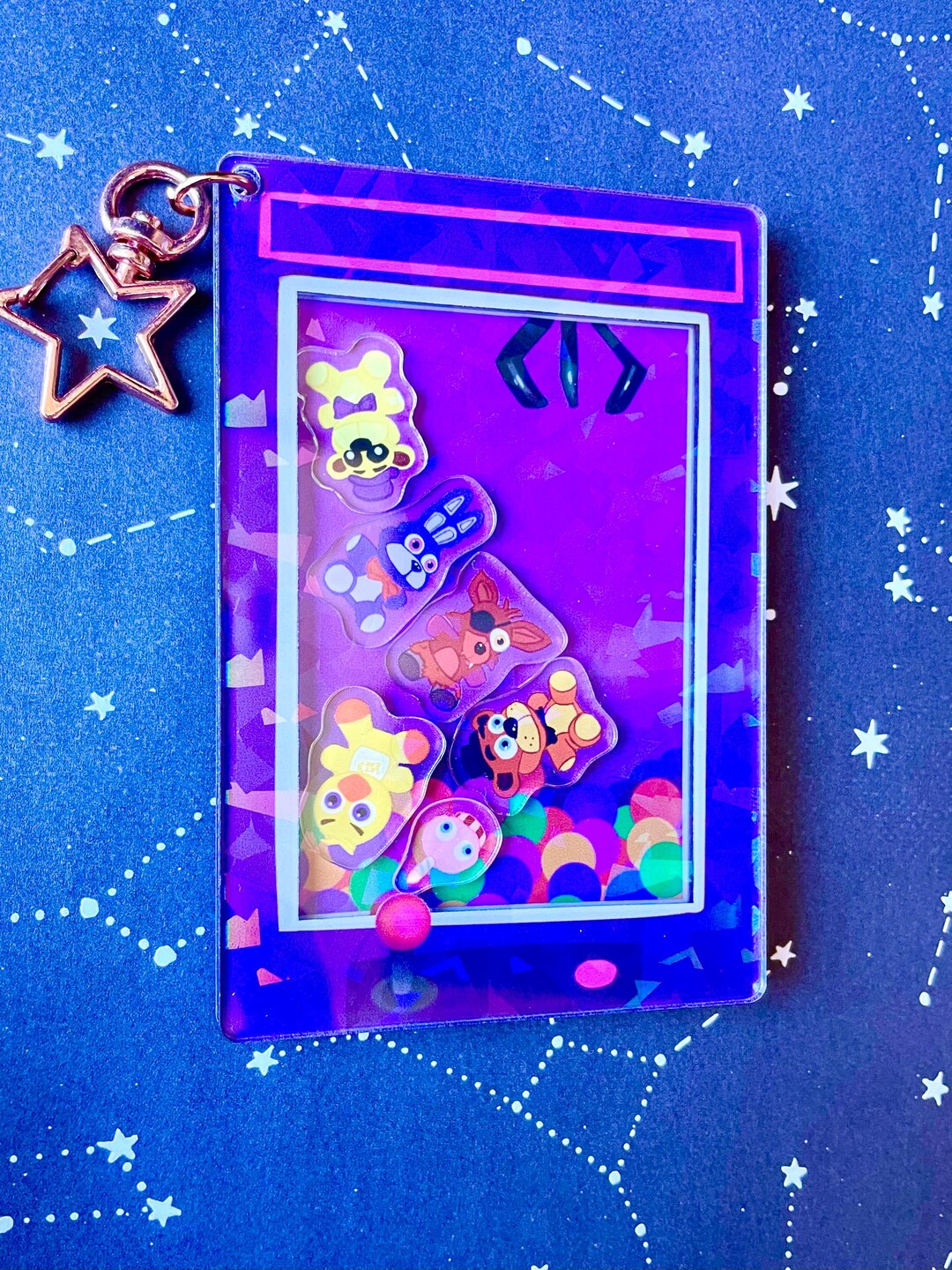 FNAF Claw Machine Shaker Charm Holographic Freddy Bonnie Foxy Chica - Etsy