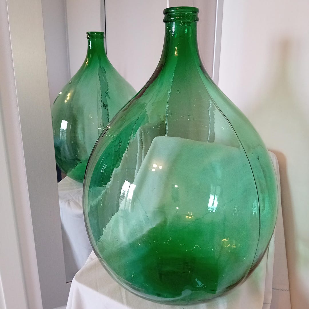 Demijohn Vintage Italian Demijohn Green 54 Litre Large Decorative ...