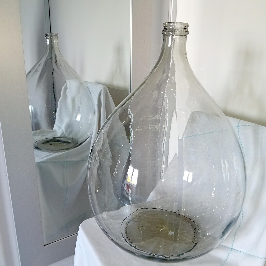 Demijohn Vintage Transparent Demijohn 34 Litres. Italian Decorative ...