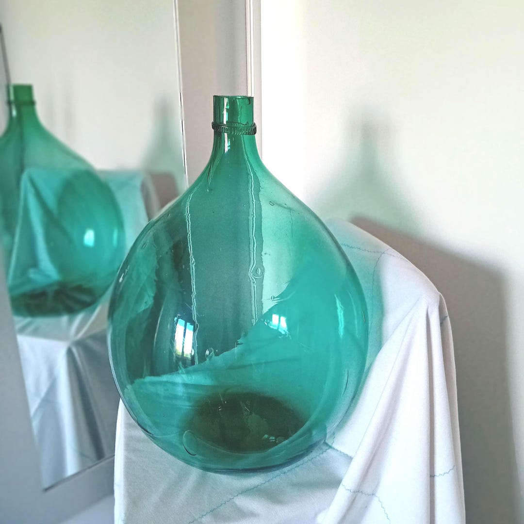 Demijohn - Antique Italian Demijohn, Blue Green, 34 Litres, Blown Glass ...