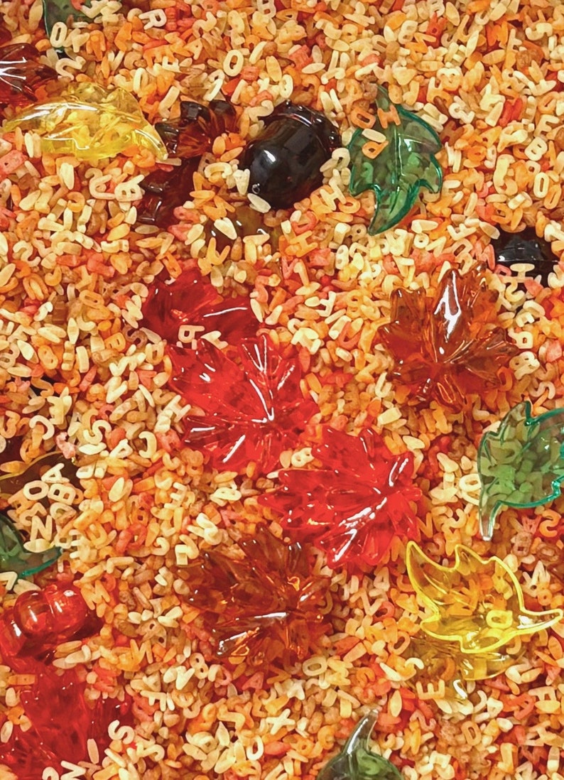Autumn Alphabet Sensory Bin fall Theme Alphabet Macaroni - Etsy