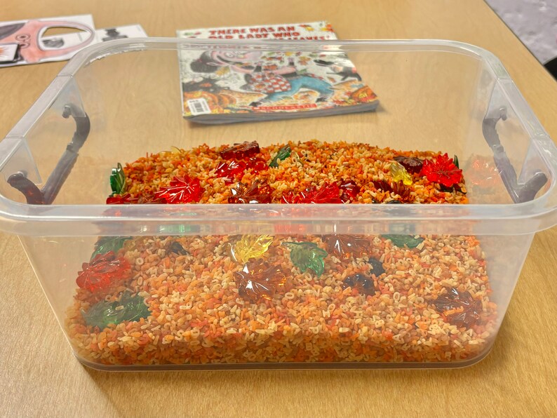 Autumn Alphabet Sensory Bin fall Theme Alphabet Macaroni - Etsy