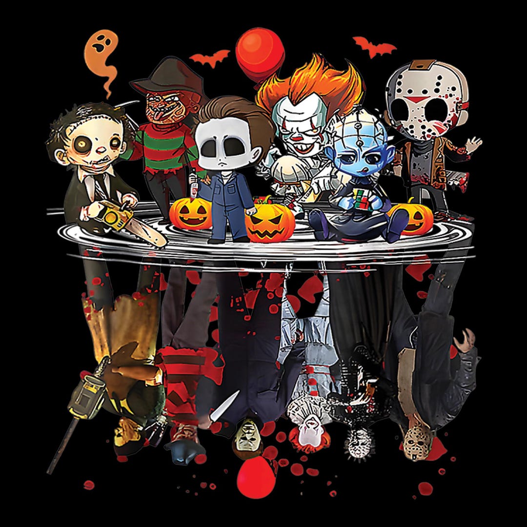 Chibi Horror Movie Characters PNG: Halloween Clipart (digital Download ...
