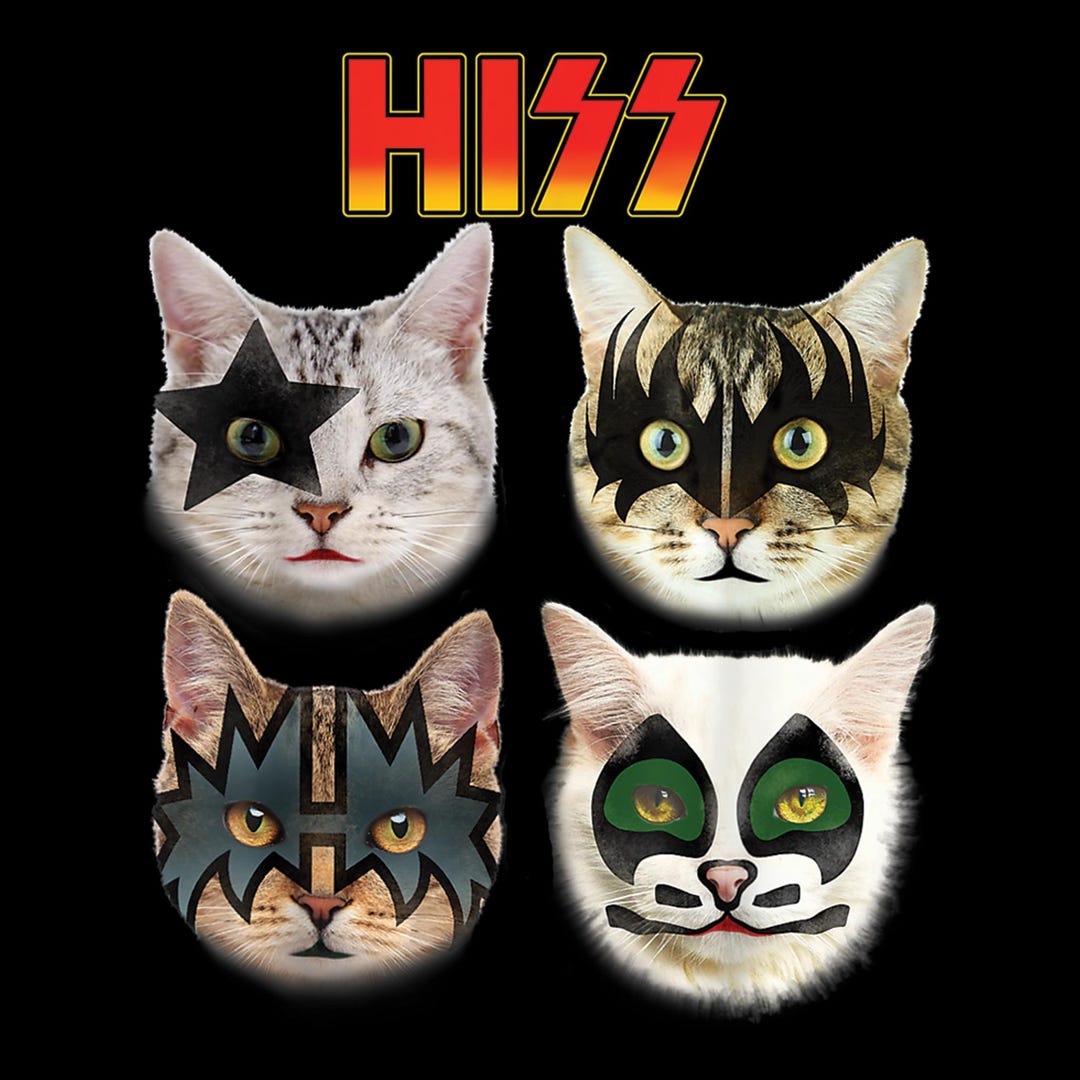 HISS Cat PNG: Retro Rock Band Parody, Funny Music Shirt (digital ...