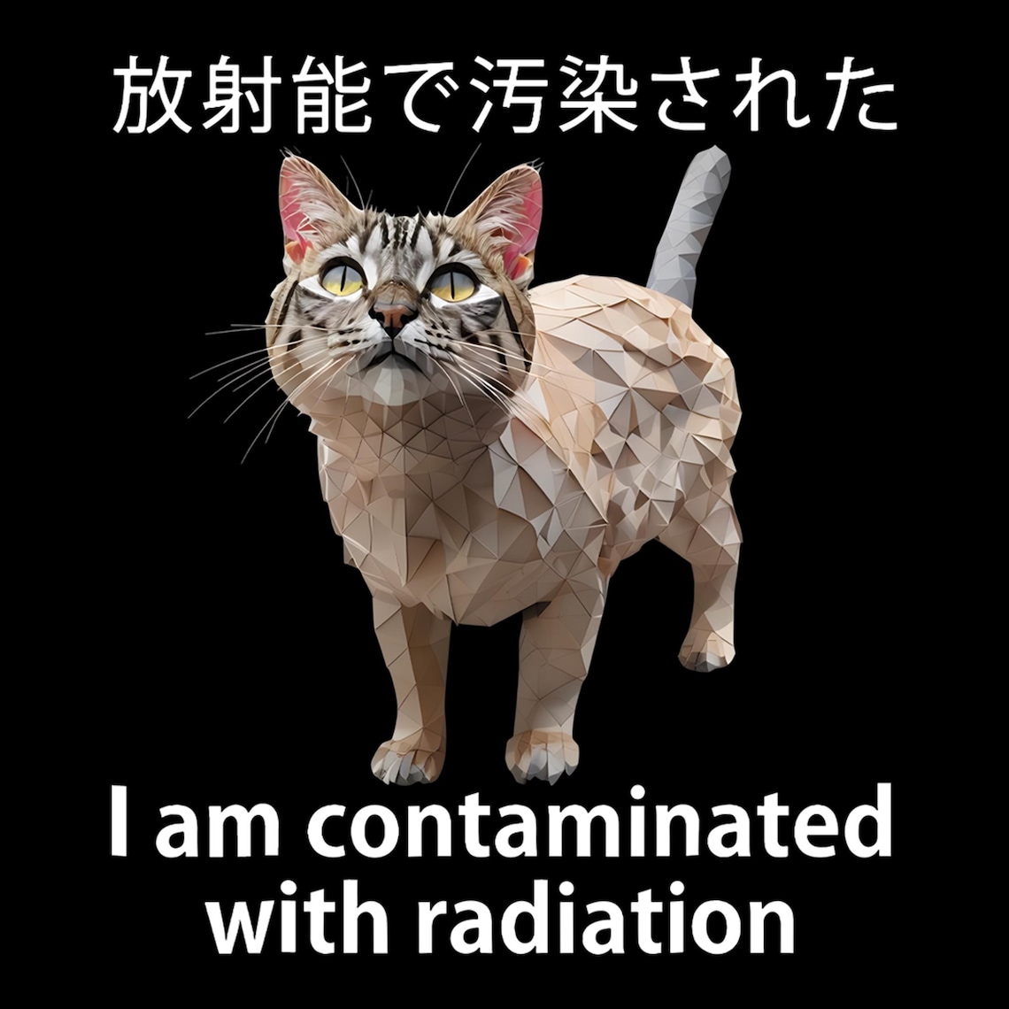 Contaminated Cat Radiation Meme Design Low-poly Radiation Cat Meme ...