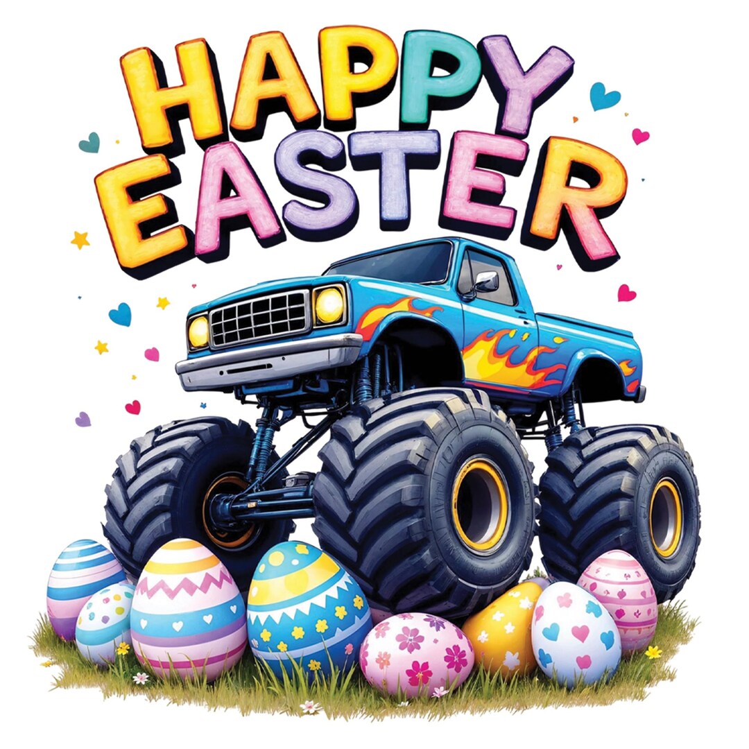 Monster Truck Easter Png Shirt, Happy Easter Monster Truck Design ...