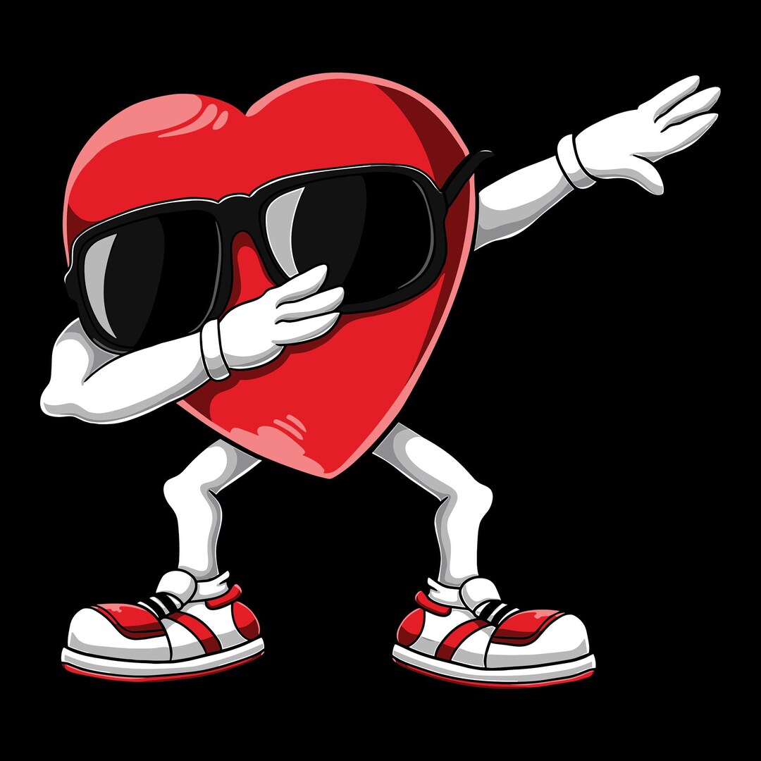 Dabbing Heart PNG Cool Valentines Day Digital Design Funny T-shirt ...