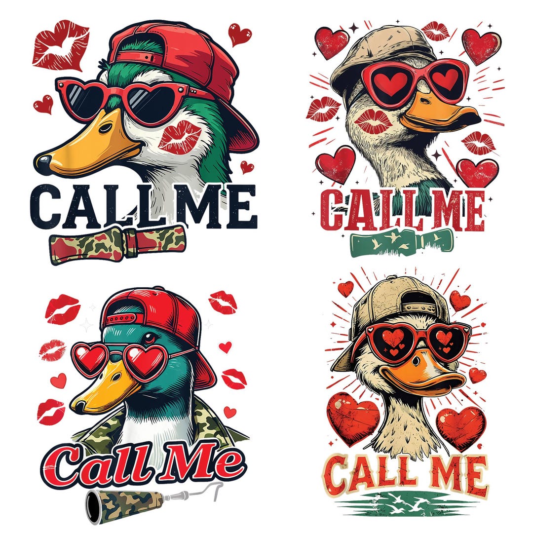 Funny Duck Call Me Png Digital T-shirt Design Cool Swag PNG for Print ...
