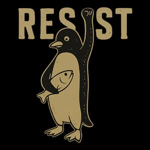 Protest Penguin PNG, Resist Penguin Activism Clipart, Retro Penguin ...