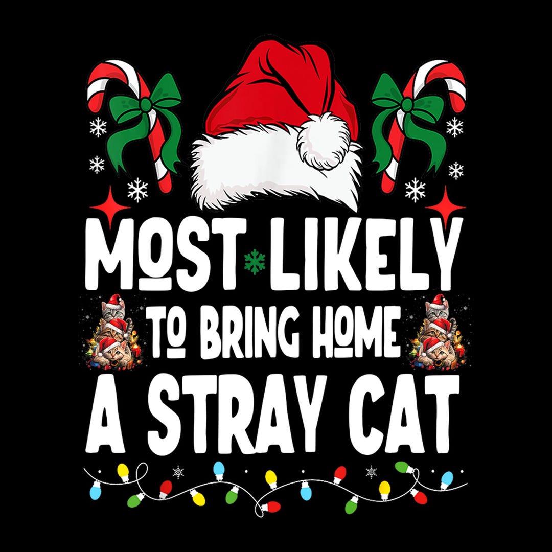 Christmas Cat Lover Shirt, Stray Cat Design (digital Download) - Etsy