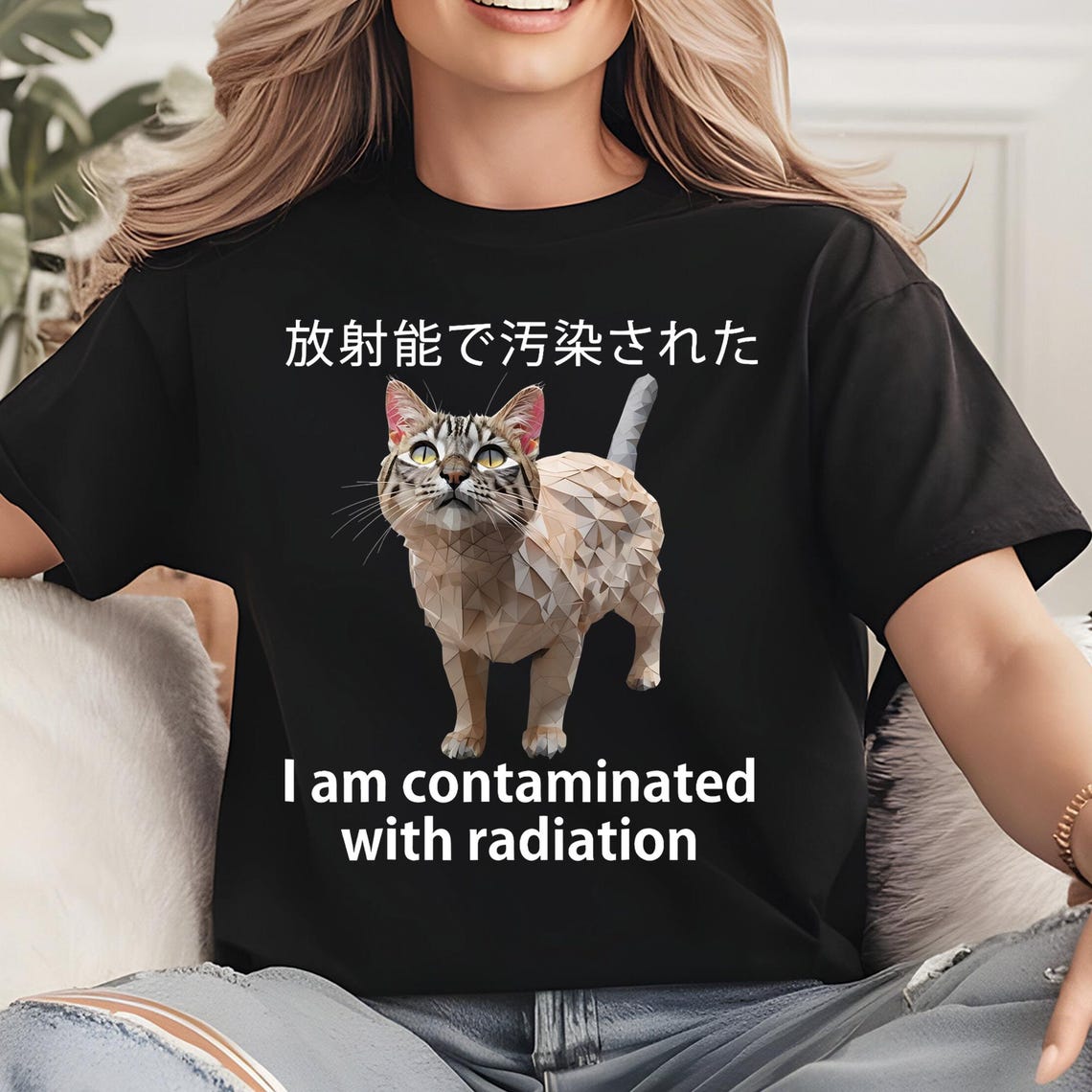 Contaminated Cat Radiation Meme Design Low-poly Radiation Cat Meme ...