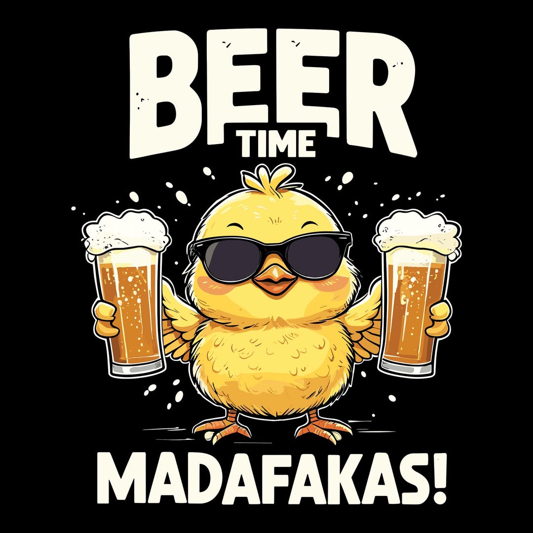 Drunk Chick Beer PNG | Funny Chicken Holding Beers Sublimation | Party ...