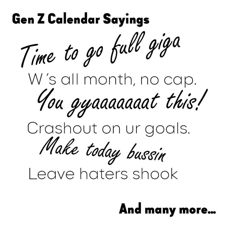 2025 Calendar Funny Gen Z Sayings Instant Download Minimalist Landscape ...