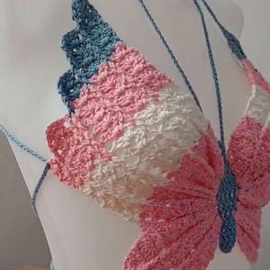 Transgender Pride Crochet Butterfly Top - Etsy