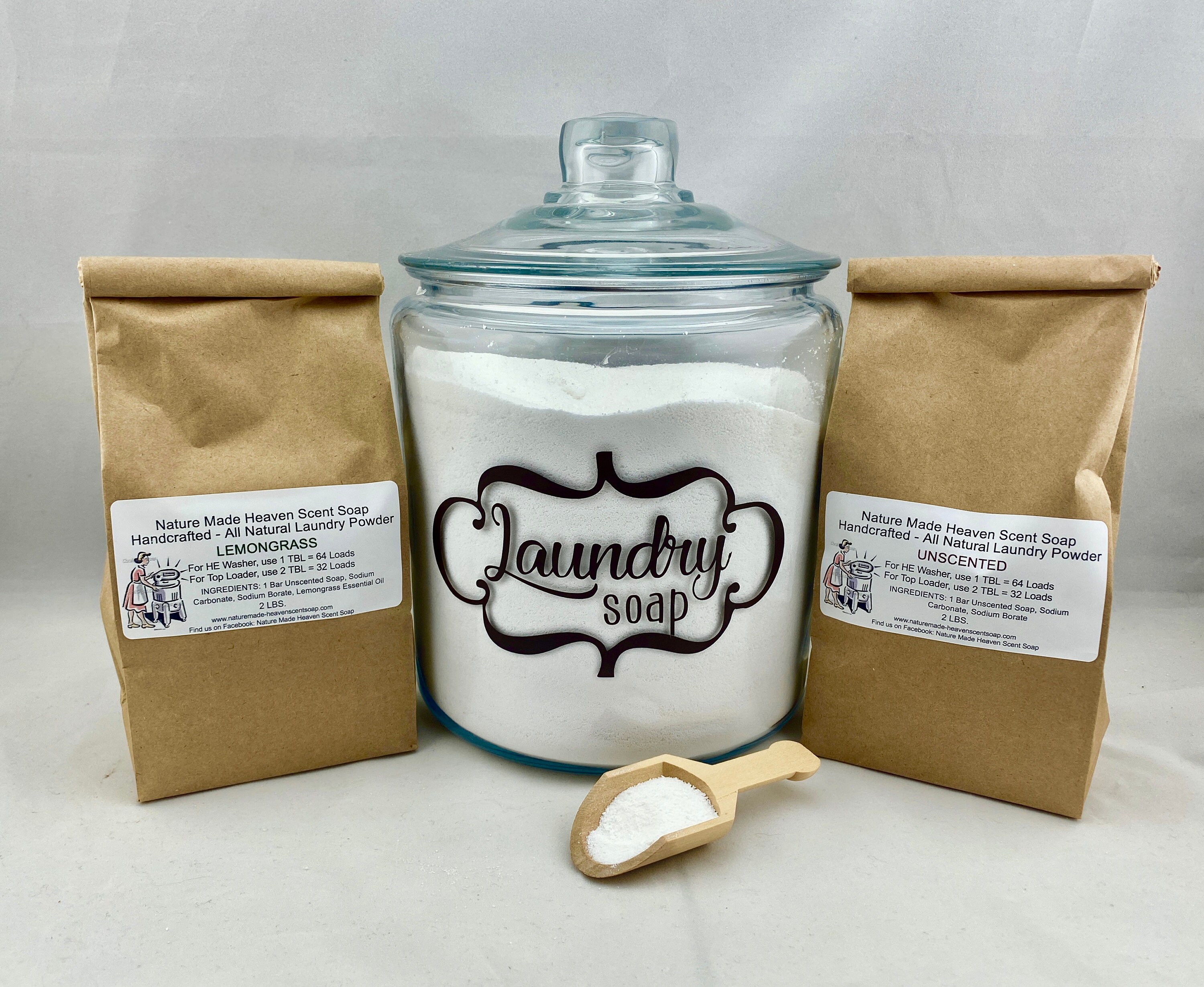 Unscented Laundry Powder Soap 2 Lb. Bag All Natural, HE Washer - Etsy