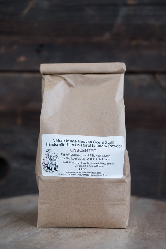 Unscented Laundry Powder Soap 2 Lb. Bag All Natural HE Washer - Etsy