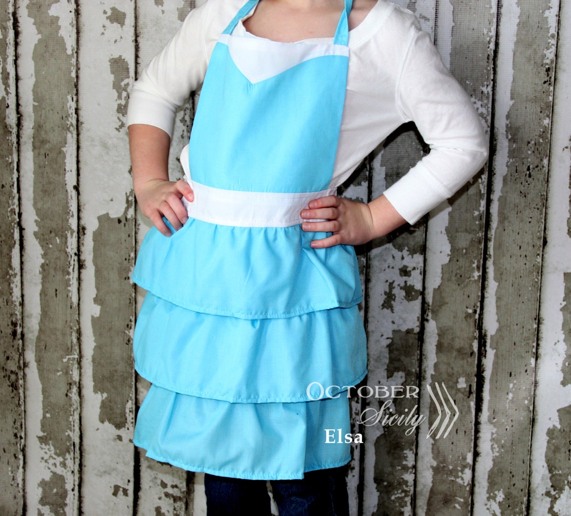 Princess Inspired Aprons! Frozen, Elsa, Merida - Etsy
