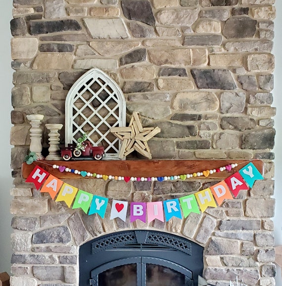 Paper & Party Supplies Party Décor Felt Birthday Banner Happy Birthday ...