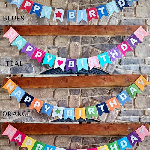 Felt HAPPY BIRTHDAY Banner Reusable 12 STYLES - Etsy