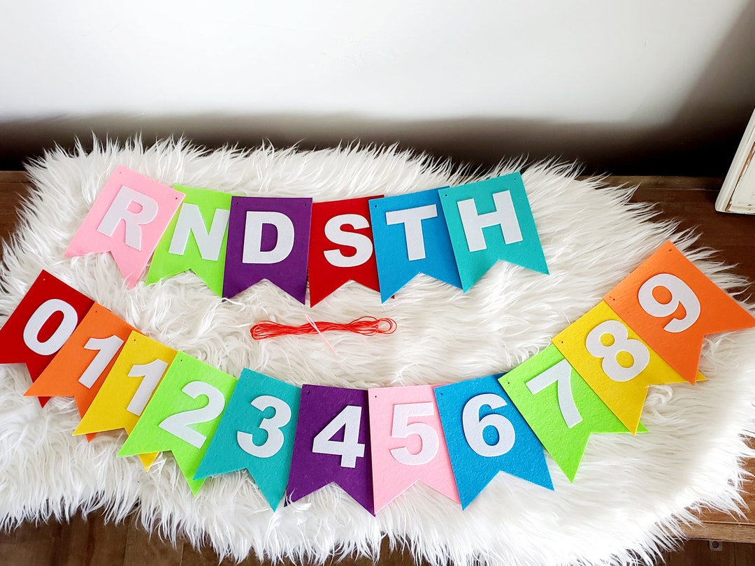 Felt Number Set for Birthday Banner, Reusable BRIGHTS - Etsy