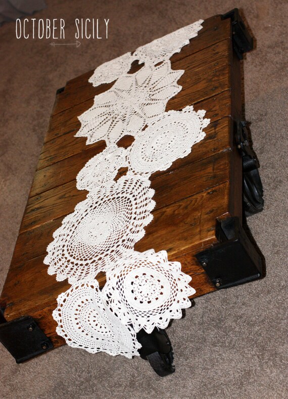 Doilies And Table Toppers Vintage Doily Table Runner Pocketful Of