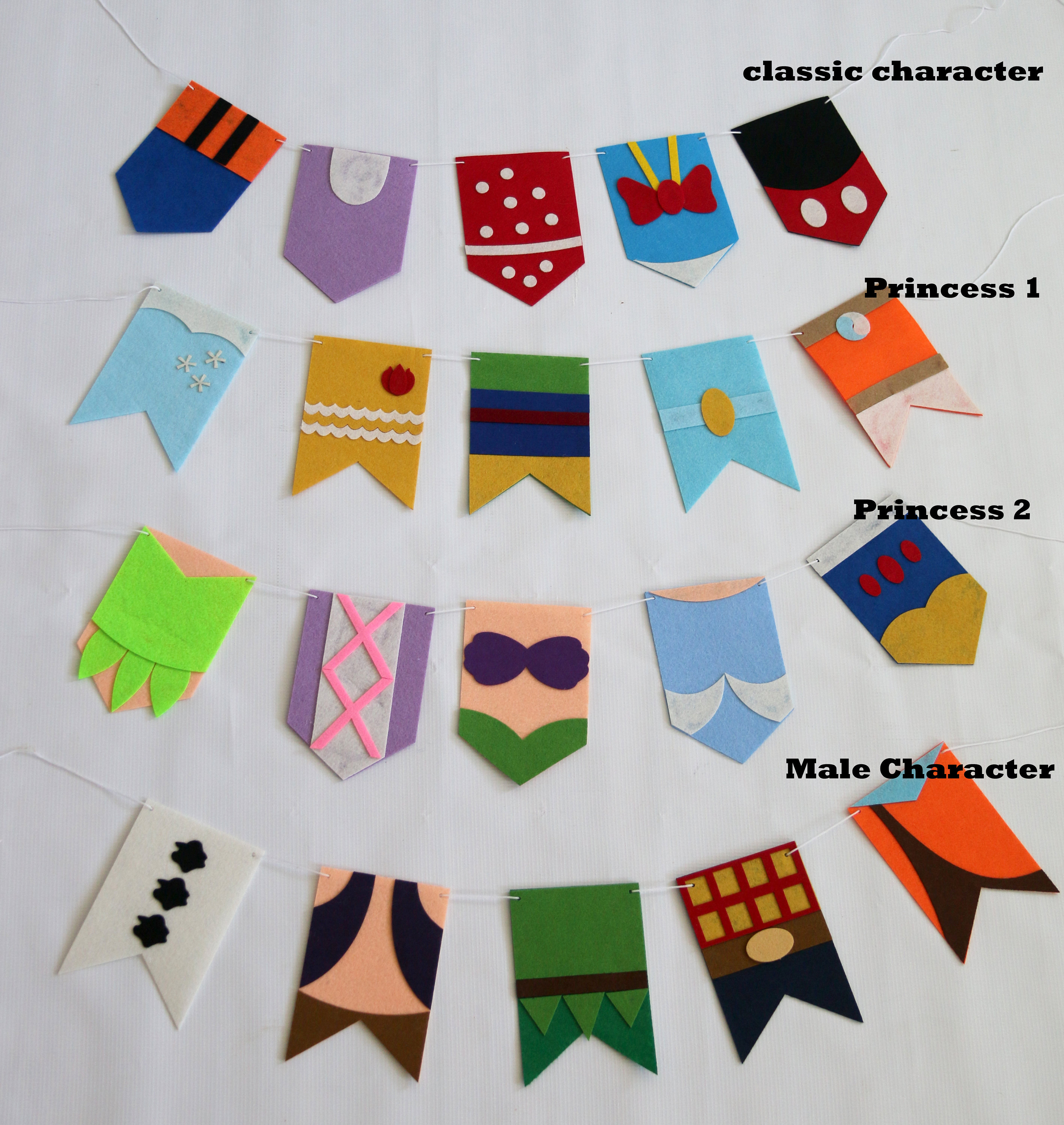 Disney Character Inspired Banner 4 Styles | Etsy