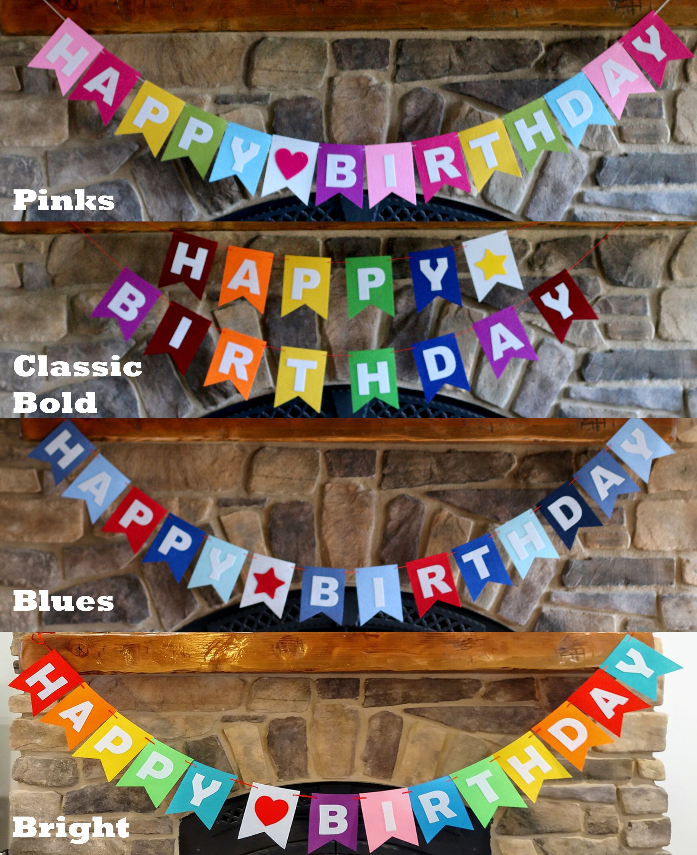 Paper & Party Supplies Party Décor Felt Birthday Banner Happy Birthday ...