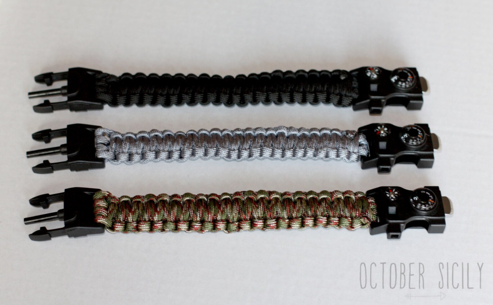 DELUXE Survival Bracelet | Flint, Fish Hook, Fish Line, Tinder, Knife ...