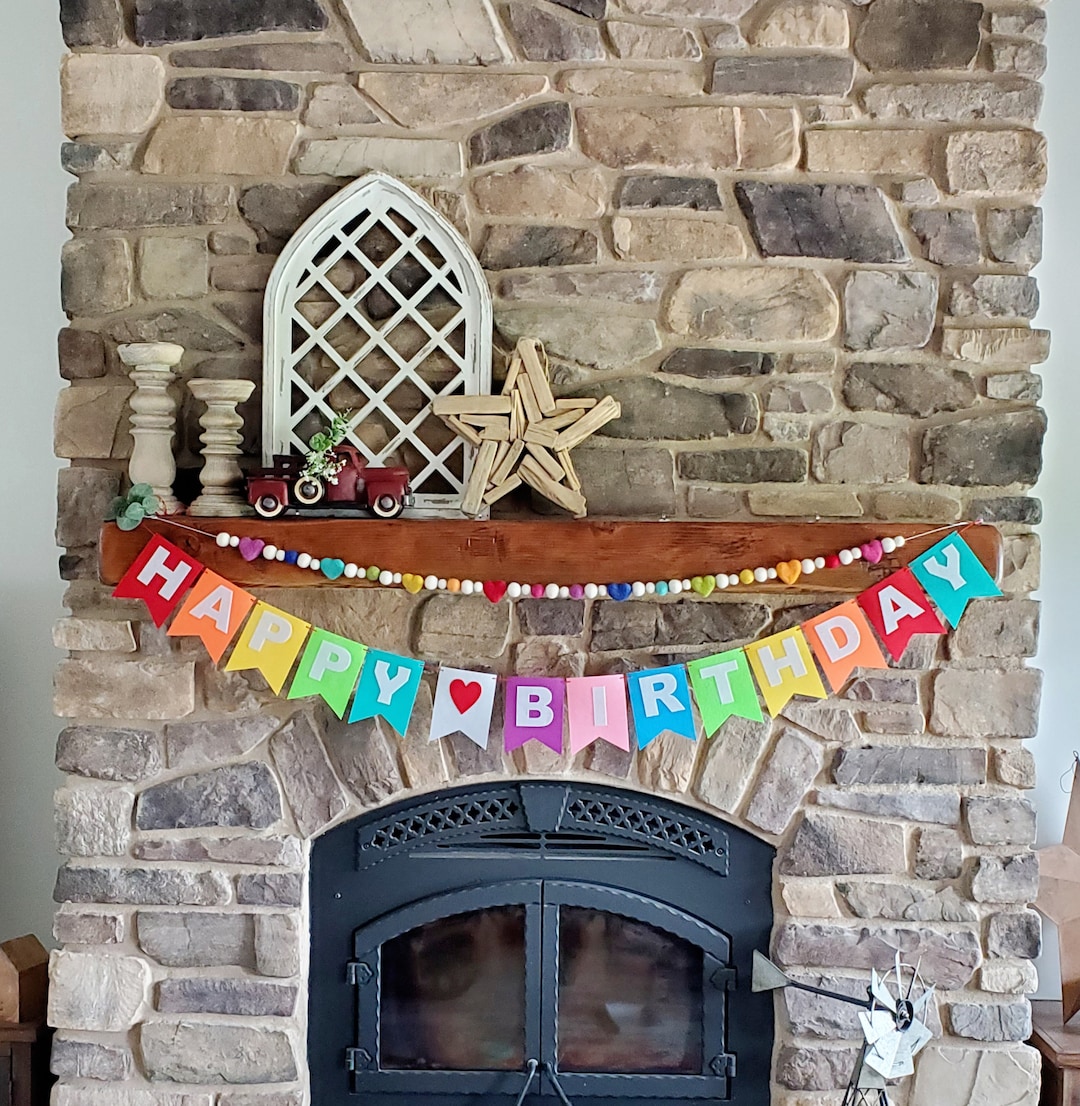 Felt HAPPY BIRTHDAY Banner, Reusable 4 Color Choices - Etsy