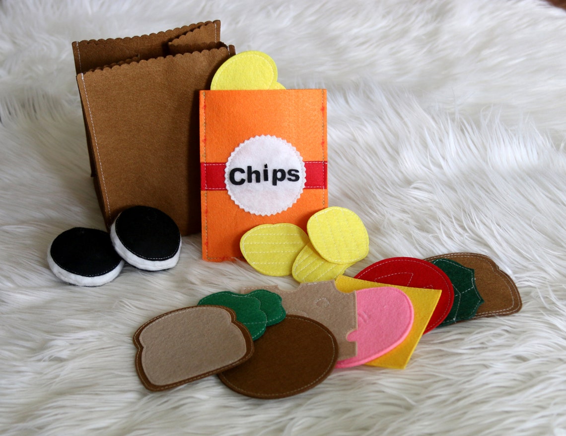 Felt Lunch Food Pretend Play Toys, Sack Lunch Set - Etsy