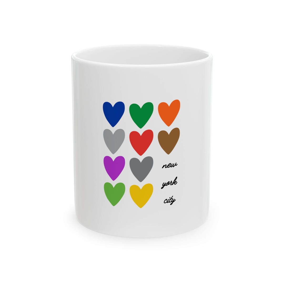 NYC Subway Lines Heart Mug | Colorful Mta-inspired Coffee Cup | New ...