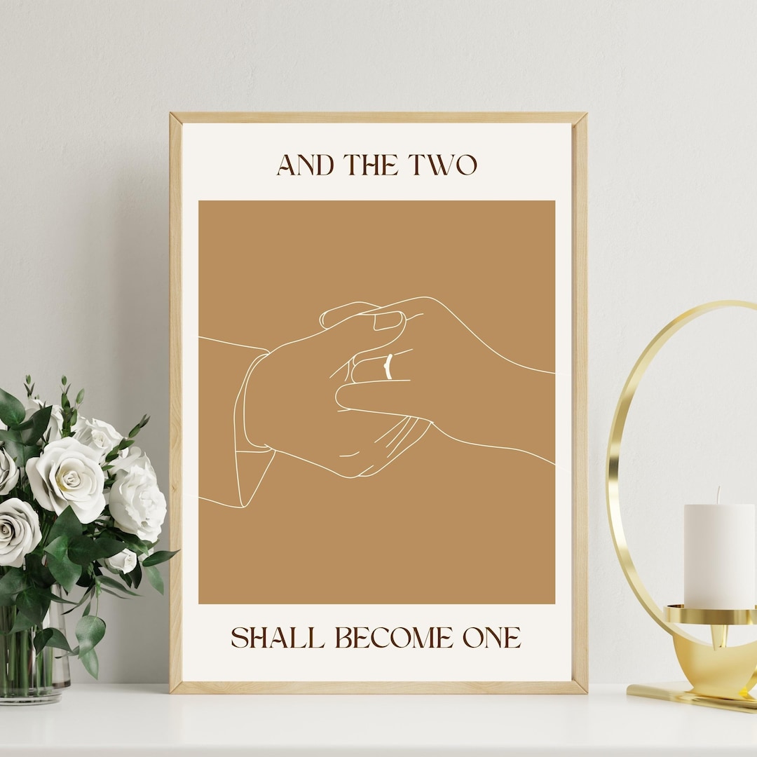 And the Two Shall Become One Wedding Print | Minimalist Wedding Line ...