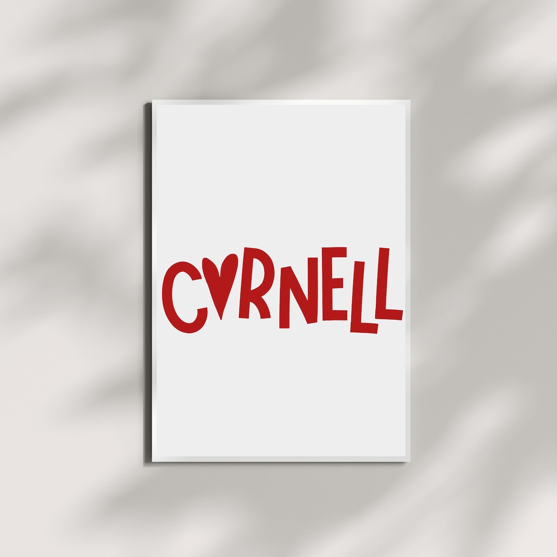 Cornell University Wall Art | Red Heart Cornell Typography Print ...