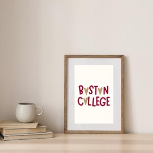Boston College Typography Heart Print | Boston College Art | Boston ...