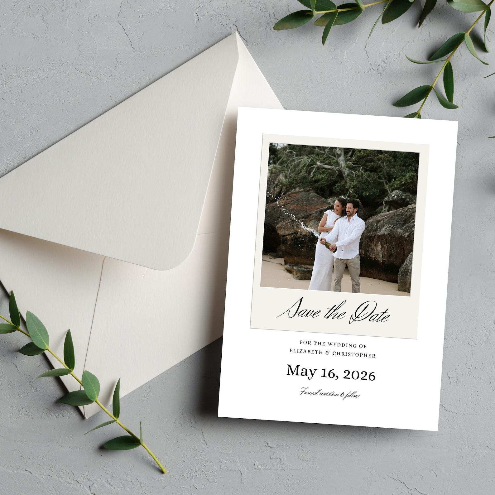 Editable Save the Date Canva Template With Photo | Printable Wedding ...