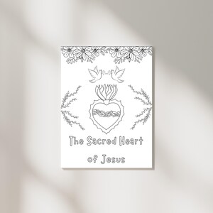 Sacred Heart of Jesus Coloring Page – Catholic Printable, Religious Art ...