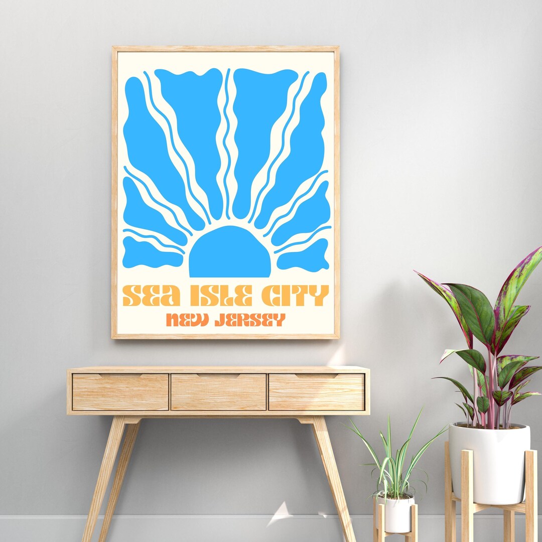 Sea Isle City, New Jersey Art Print | Funky Sun Design | Coastal Wall ...