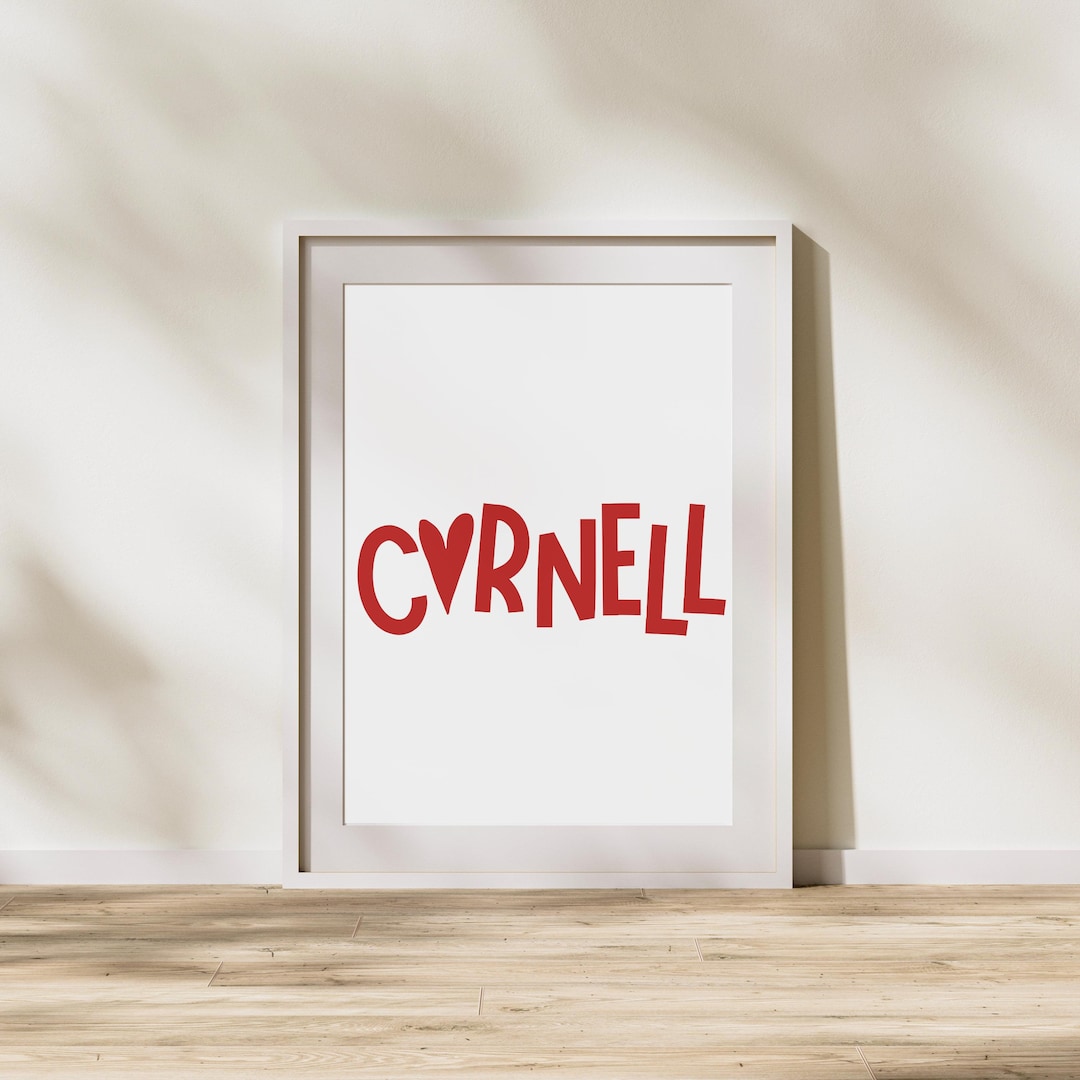 Cornell University Wall Art | Red Heart Cornell Typography Print | Cornell University Printable ...
