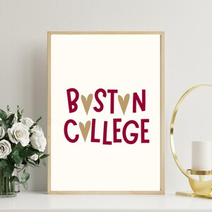 Boston College Typography Heart Print | Boston College Art | Boston ...