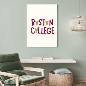 Boston College Typography Heart Print | Boston College Art | Boston ...