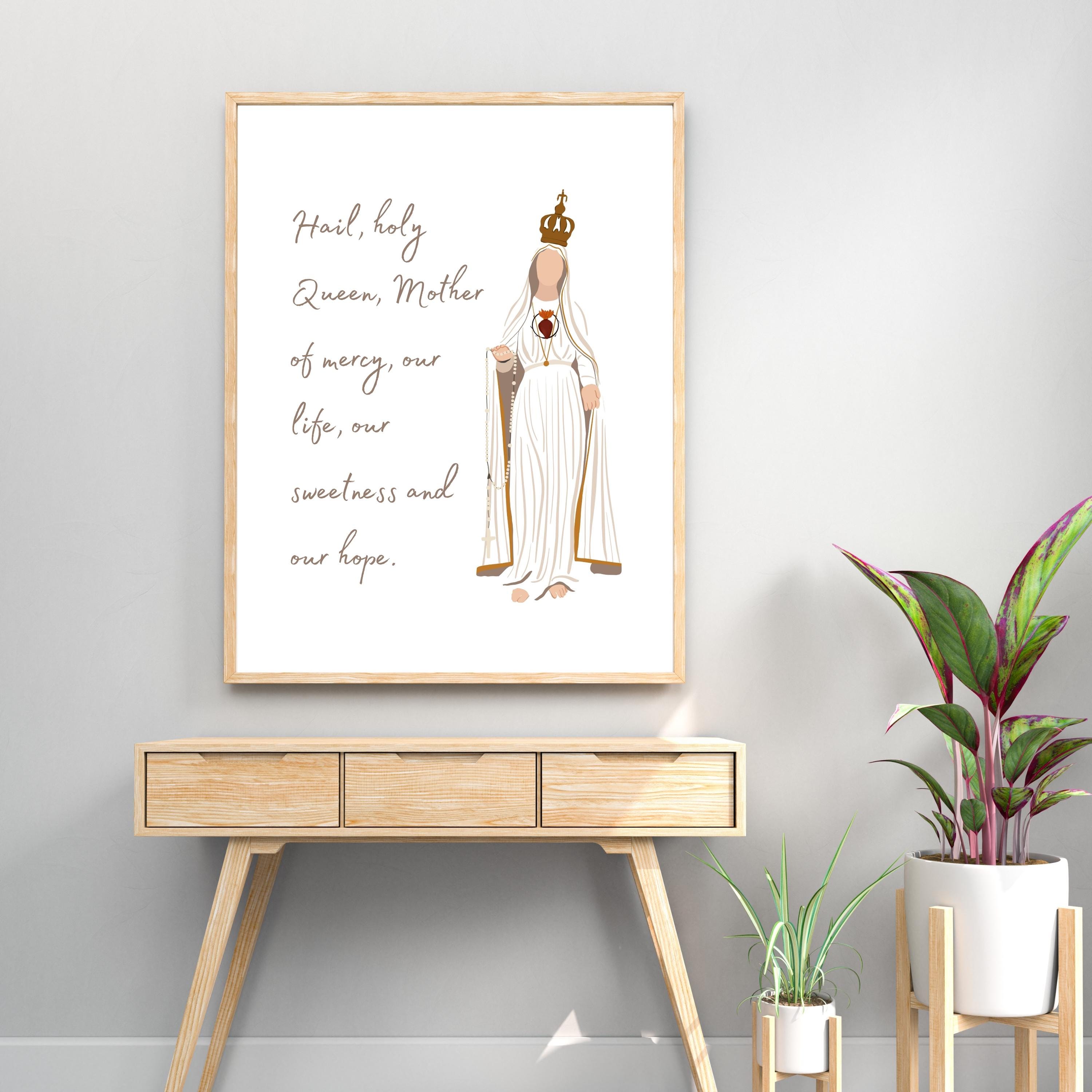 Hail Holy Queen Prayer Art Print – Mother of Mercy, Life, Sweetness and ...