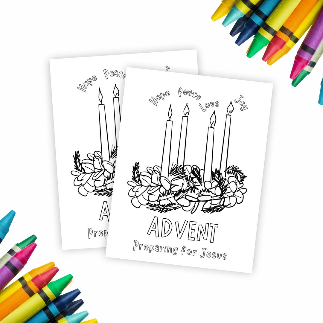 Advent Coloring Page Printable | Catholic Advent Wreath With Hope ...